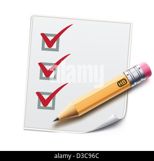 checklist with a detailed pencil checking off tasks Stock Photo - Alamy