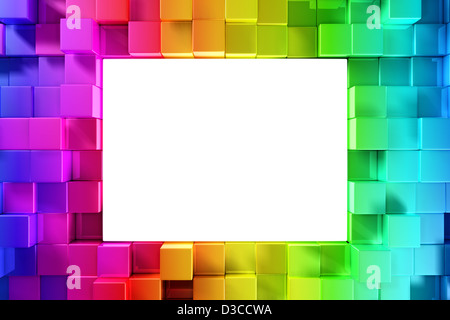 Rainbow of colorful blocks with empty space Stock Photo - Alamy