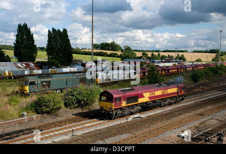 Class 60 diesel-electric locomotive, in Colas Rail livery, with a ...