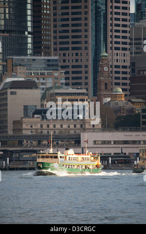 Sydney Harbour Ferry Lady Northcott passing the harbour side suburb of ...