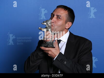 Actor Nazif Mujic poses with the Silver Bear for Best Actor for the ...
