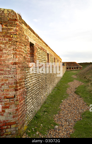 The south west Caponiere and Carnot wall of Shoreham Fort at the mouth ...