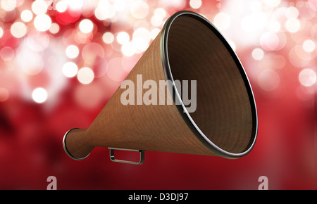 old megaphone made with cardboard Stock Photo - Alamy