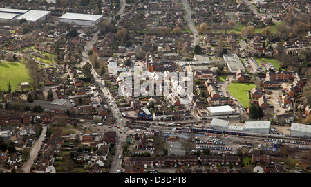 Aerial view of the Berkshire town of Wokingham, seen on a sunny summer ...
