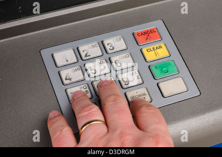 ATM machine with screen and pin buttons Stock Photo - Alamy
