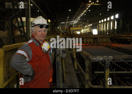 Warsaw, Poland, a steelworker at the steelworks ArcelorMittal Warszawa ...