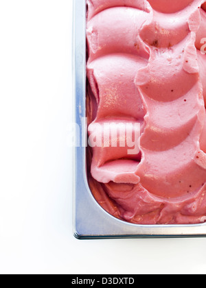 Gourmet sweet orange and cranberry gelato on white background Stock ...