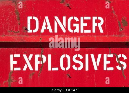 signs labels label danger explosives red Stock Photo - Alamy