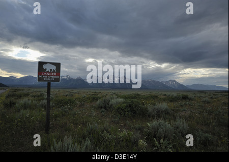 "Do not approach wildlife" signage in the Grand Teton national park ...