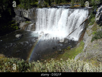 Iris Falls, located in Yellowstone National Park, is a beautiful ...