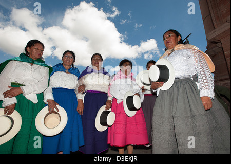 Peru, Ayacucho. Holy Week. Huamanguinas in a courtyard in the center of ...