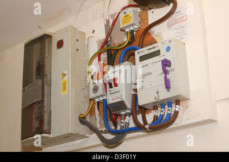 UK prepay key electricity meter and distribution equipment Stock Photo ...