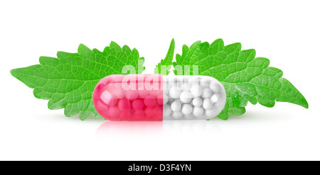 Tablet with mint leaves isolated on white background Stock Photo - Alamy