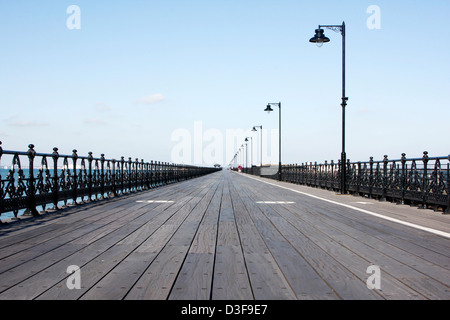 Ryde Pier, the long British wooden pier at Ryde, Isle of Wight, England ...