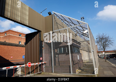 anti rpg cage surrounding observation sanger at North Queen Street PSNI ...
