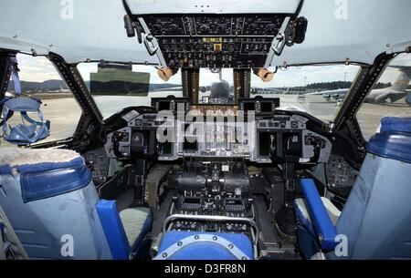 An interior view of a C-141 Starlifter aircraft being used for the ...
