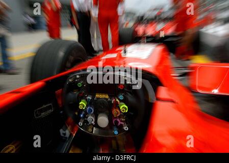 View from the perspective of a racing driver in front of overtaking in ...
