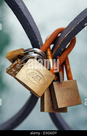 Love padlocks in Venice Italy Stock Photo - Alamy