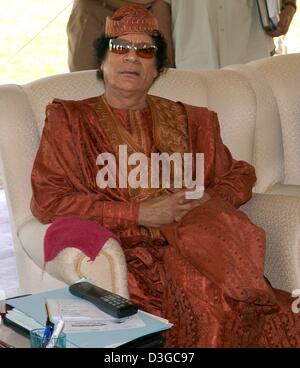 (dpa) - Libyan leader Colonel Muammar Gaddafi pictured in Tripoli ...