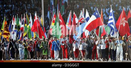 Flags of the Olympic nations parade at the closing ceremony of the ...