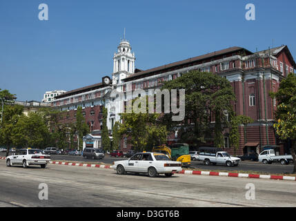 Old colonial building now the Customs House of Yangon Rangoon Myanmar ...