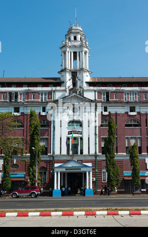 Old colonial building now the Customs House of Yangon Rangoon Myanmar ...