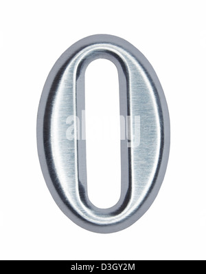 Brushed metal figure. Number 0 zero Stock Photo - Alamy