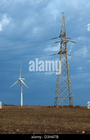 Porto Torres, Italy, a power pole of the power utility Enel SpA Stock ...