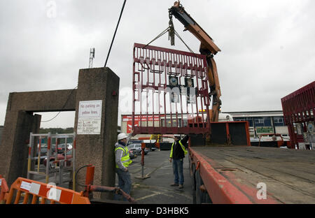 The gates of Stradey Park rugby ground in Llanelli, the former ground ...