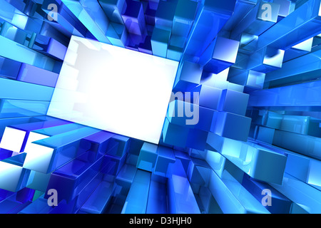 Shiny blue blocks Stock Photo - Alamy