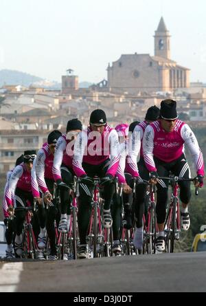(dpa) - The cycling pros of Team T-Mobile pose together for a group ...