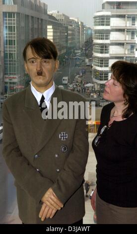 A wax figure of Adolf Hitler is on display at the wax figure cabinet ...