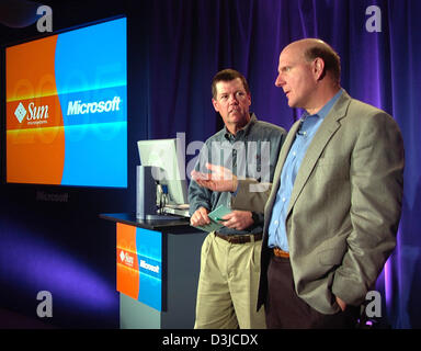 Sun Microsystems CEO Scott McNealy sits in his office with a 50-foot ...