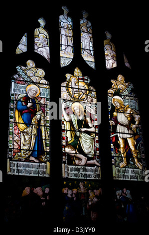 UK, Cumbria, Cartmel Priory interior, choir and renaissance rood screen ...