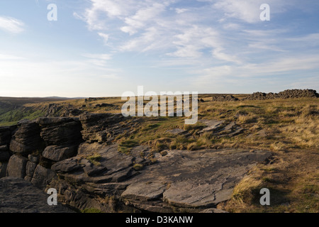 Rocks on Stanage Edge in the Peak District National park, Derbyshire ...