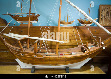 Model dhows of traditional Bahranian design are crafted at Al -Jasara ...