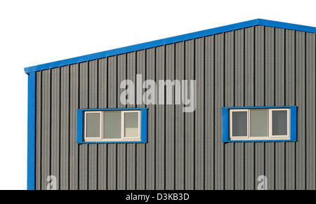 Warehouse building roof on white background. Top view. 3D illustration ...