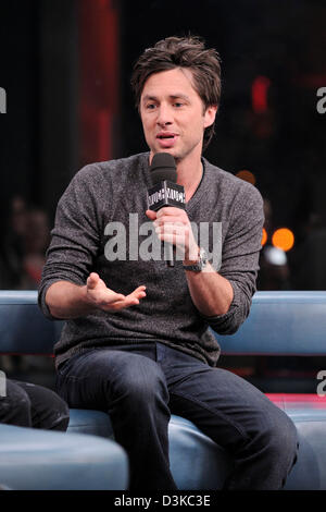 Toronto, Canada. February 20, 2013. American actor Zach Braff promoting ...