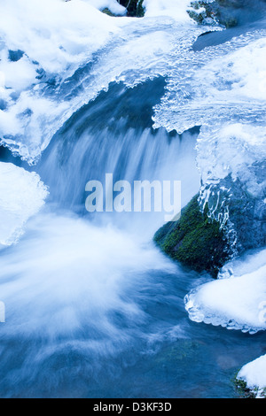 Small waterfall at winter Stock Photo - Alamy