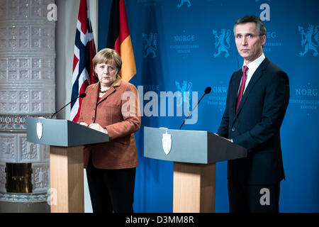 Oslo, Norway. 20th February 2013. German Chancellor Angela Merkel seen ...