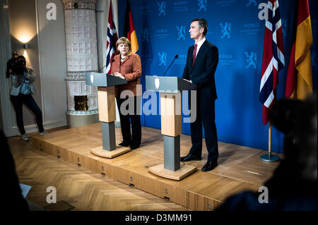 Oslo, Norway. 20th February 2013. German Chancellor Angela Merkel seen ...