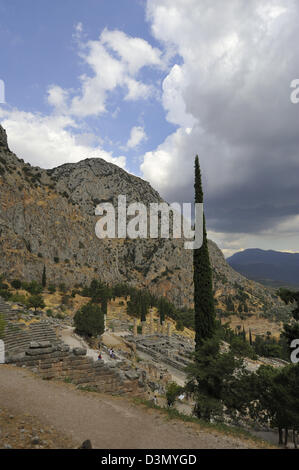 Ancient Delphi Cypress Greece Stock Photo - Alamy