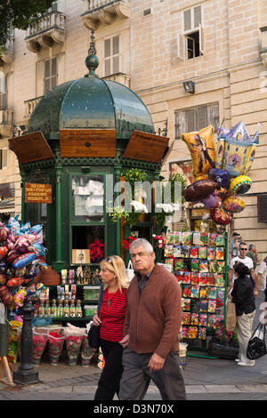 main street valletta malta souvenir shop steps ancient old Stock Photo ...