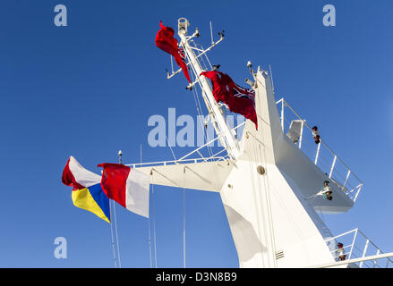 Cruise ship flags Stock Photo - Alamy