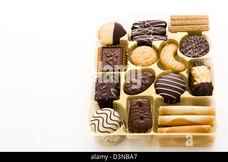 Assorted European cookies covered in Belgian chocolate Stock Photo - Alamy