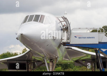 Concorde G-BOAC on display at Manchester Airport viewing area before it ...