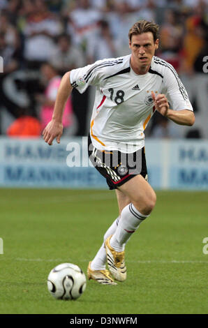 German Tim Borowski plays the ball during the semi-final match of the ...