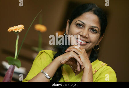 The photo shows the Indian book author Salma in Frankfurt Main, Germany ...