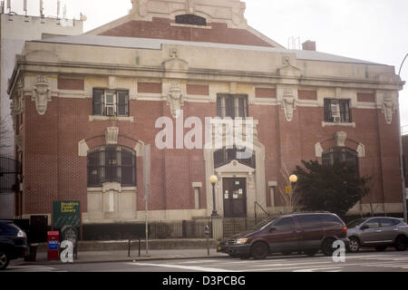The Brooklyn Public Library Pacific Branch on busy Fourth Avenue in ...