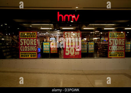 London, UK. 22nd February 2013. HMV store in Croydon is having a ...